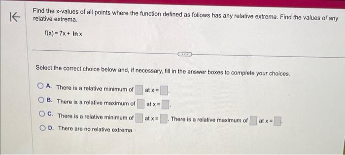 Solved Find the x-values of all points where the function | Chegg.com