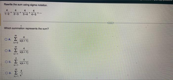 Solved Rewrite the sum using sigma notation. | Chegg.com