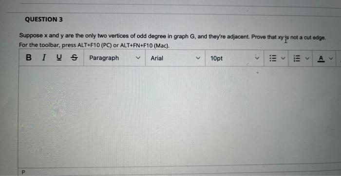 Solved Suppose x and y are the only two vertices of odd | Chegg.com