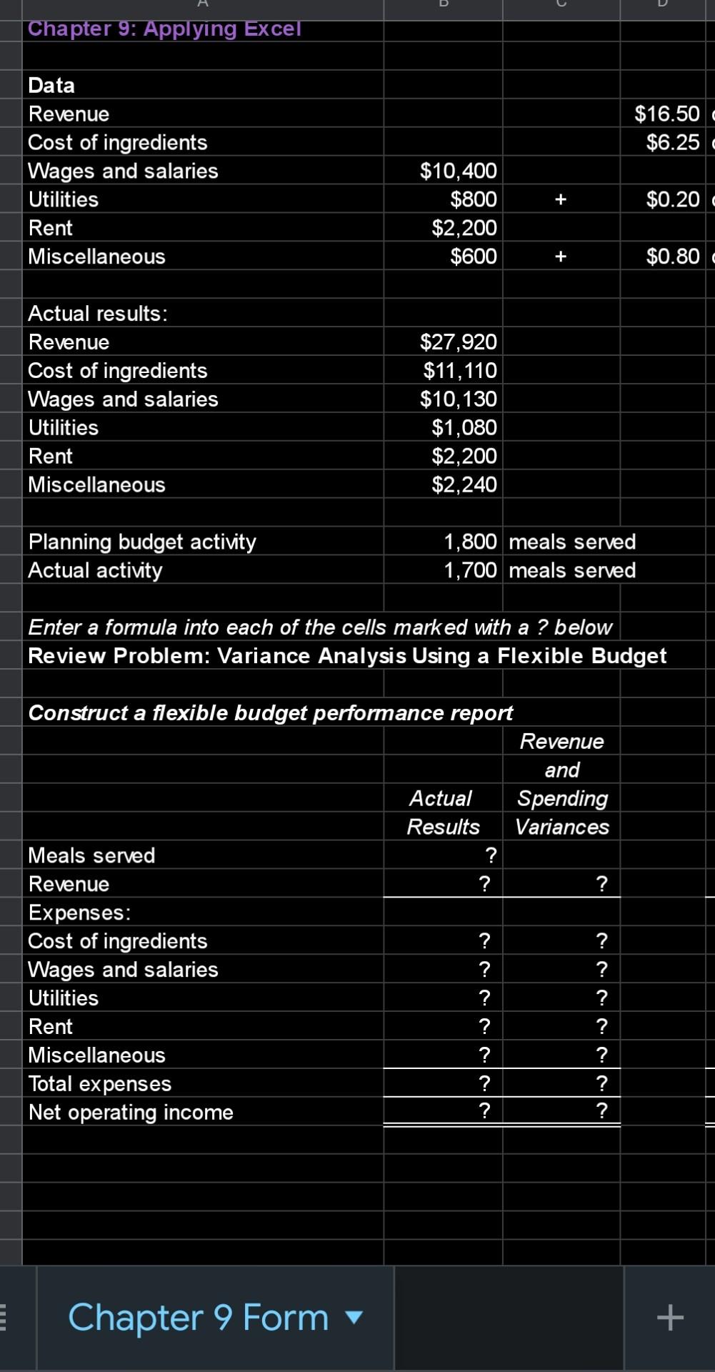 Solved Chapter 9: Applying Excel Data | Chegg.com