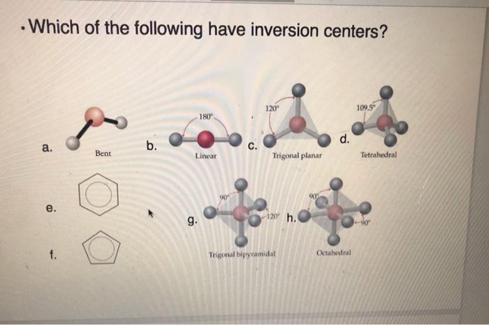 Solved . Which of the following have inversion centers? 120 | Chegg.com