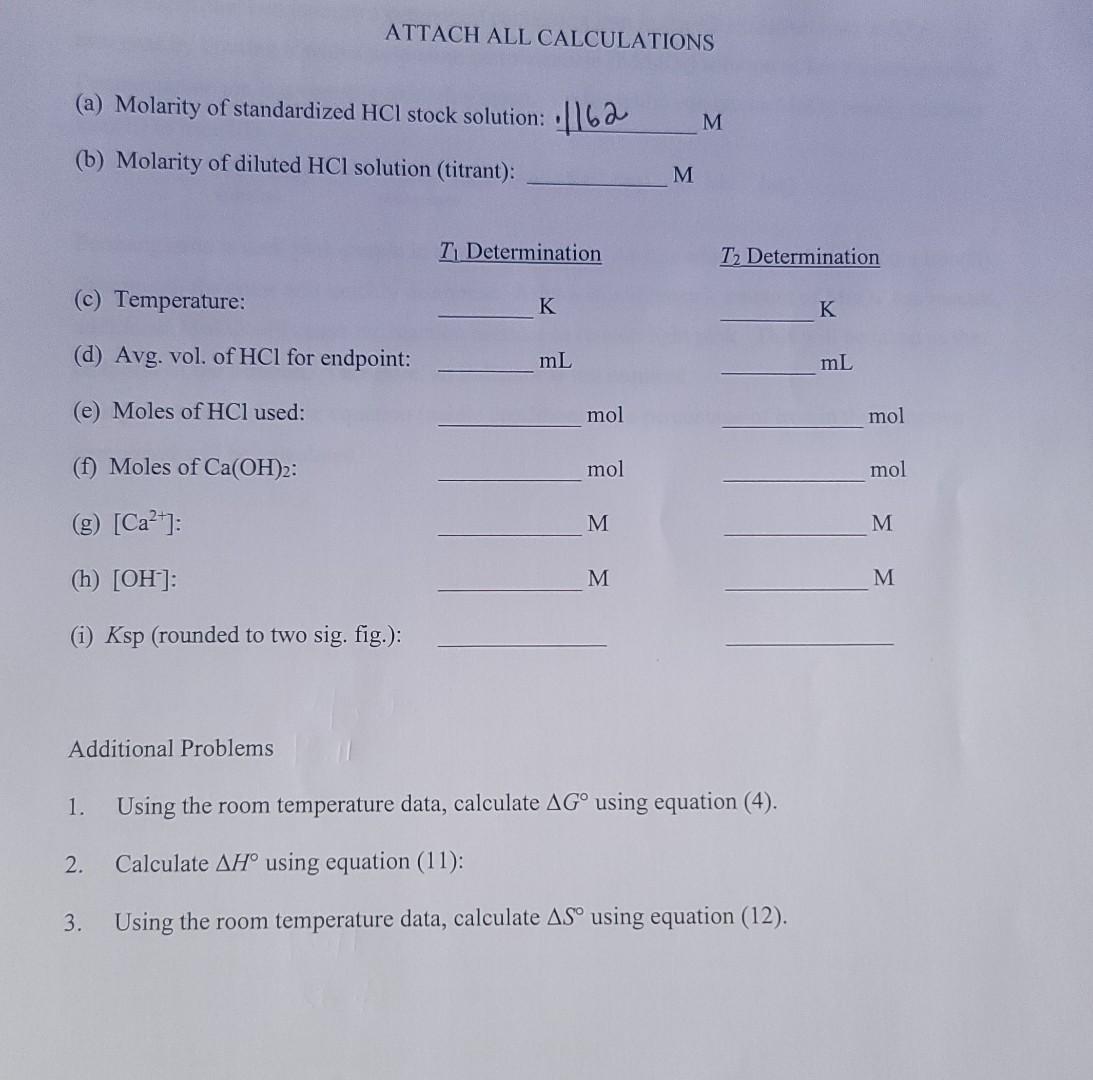 Solved Procedure A standardized 0.1M HCl stock solution will | Chegg.com