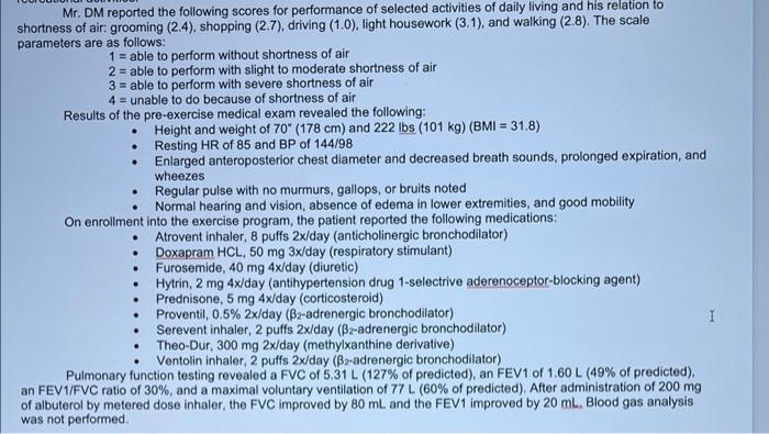 Solved CHRONIC OBSTRUCTIVE PULMONARY DISEASE CASE STUDY | Chegg.com