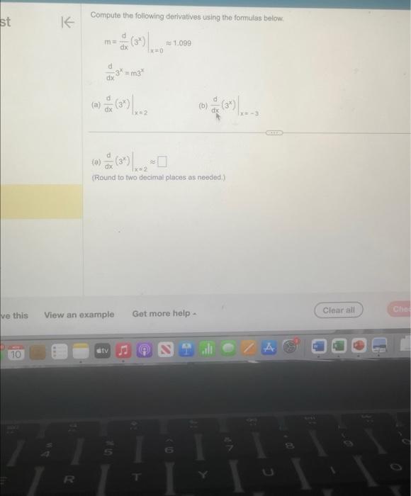 Solved Compute the foliowing derivatives using the formulas | Chegg.com
