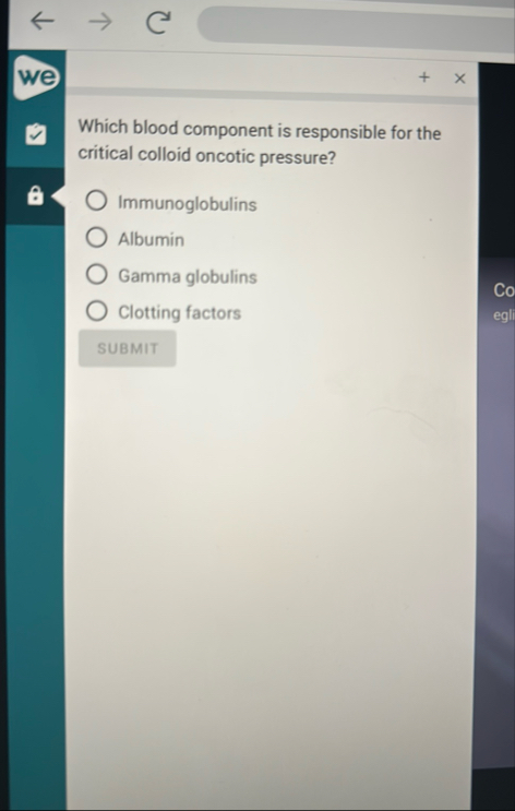 Solved Which blood component is responsible for the critical | Chegg.com