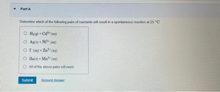 Solved Determine which of the following pairs of reactants | Chegg.com