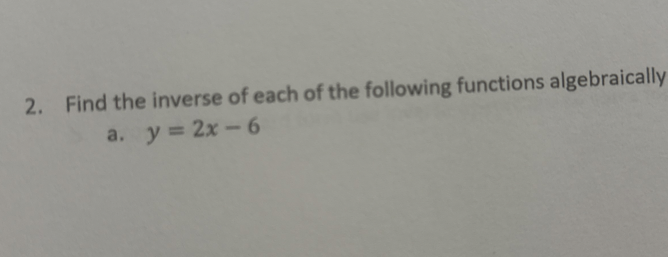Find the inverse of each of the following functions | Chegg.com