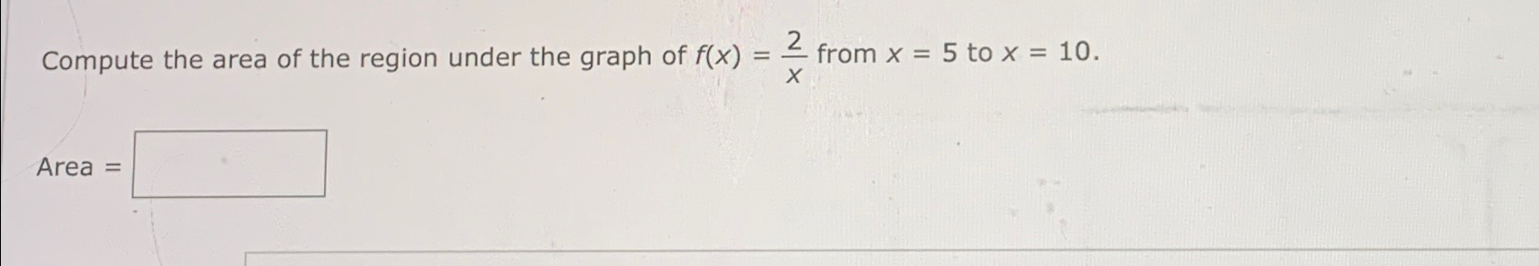 Solved Compute the area of the region under the graph of | Chegg.com