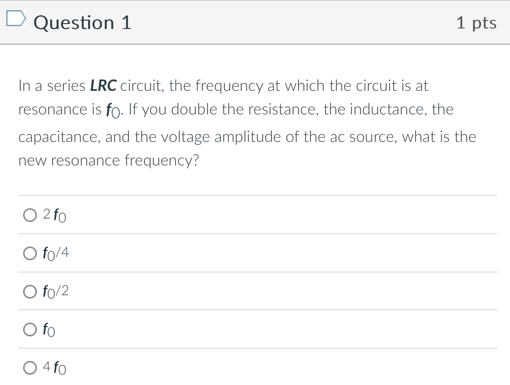 Solved Question 11 ﻿ptsIn a series LRC ﻿circuit, the | Chegg.com