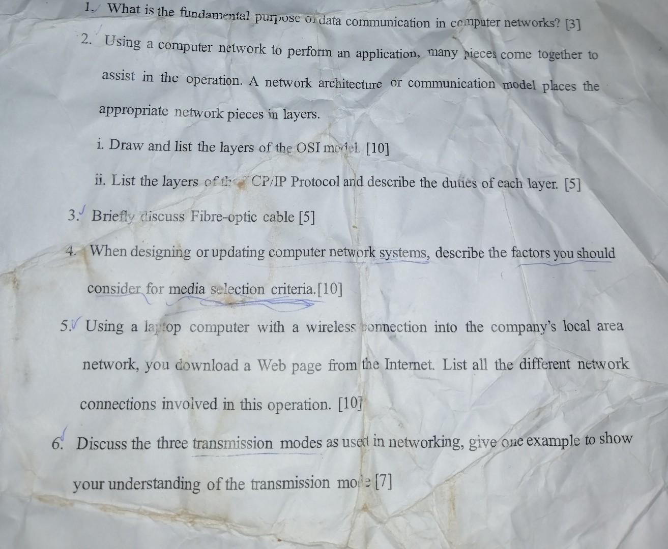 Solved 2. Using a computer network to perform an | Chegg.com