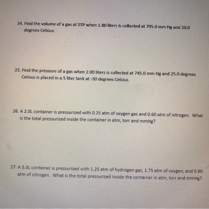 Solved 19. A sample of gas has an initial pressure of 2.44 | Chegg.com