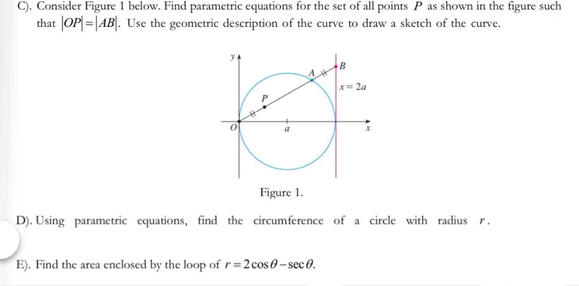 C). ﻿Consider Figure 1 ﻿below. Find parametric | Chegg.com