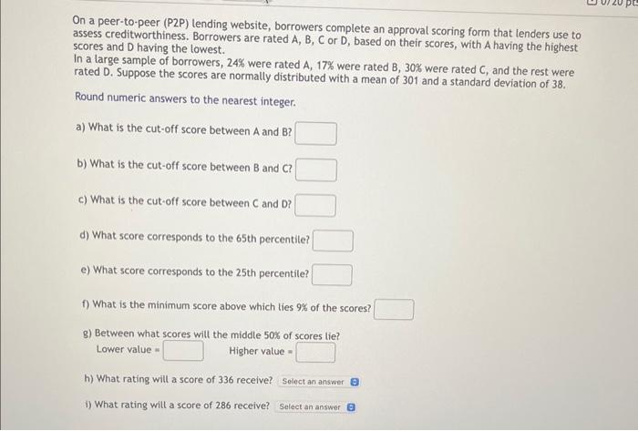 Solved On a peer-to-peer (P2P) lending website, borrowers | Chegg.com