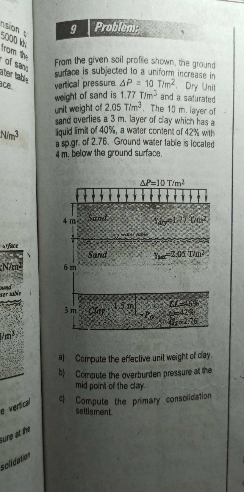 Solved 6 Problem: The square footing having a dimension of 3 | Chegg.com