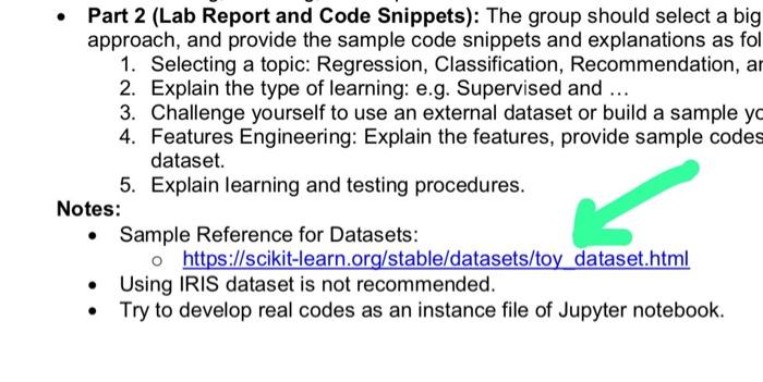 Solved - Part 2 (Lab Report and Code Snippets): The group | Chegg.com
