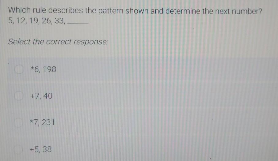 Solved Which rule describes the pattern shown and determine | Chegg.com