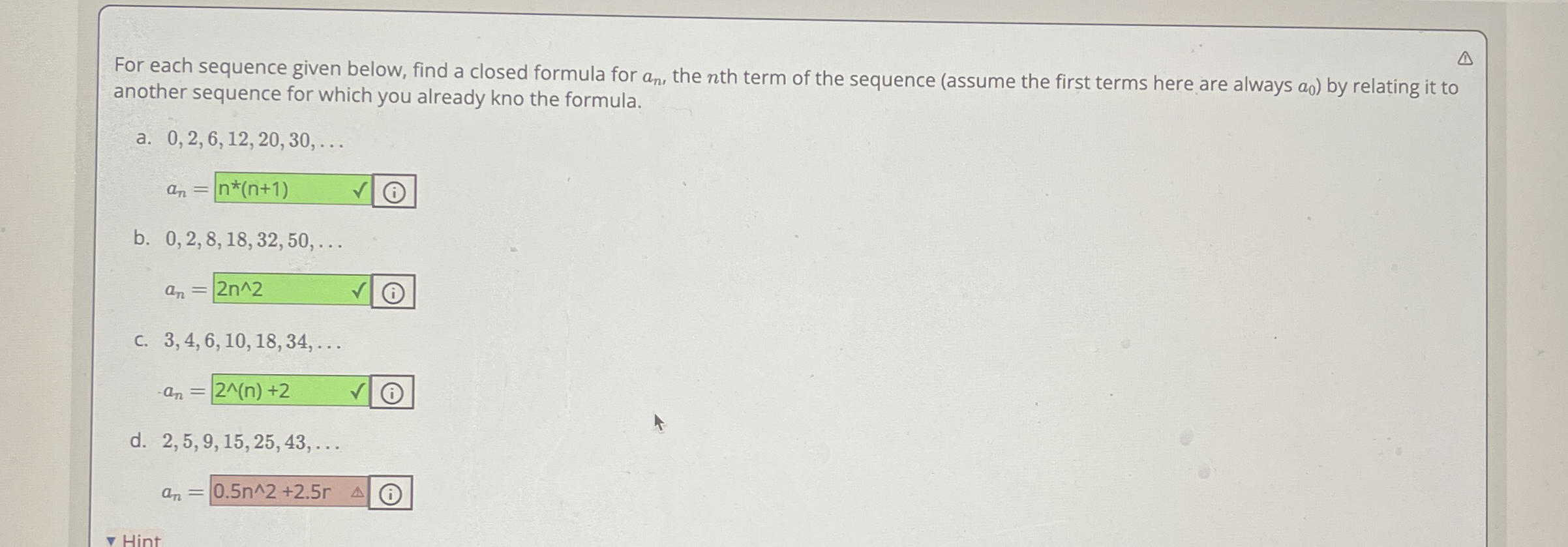 Solved ????For each sequence given below, find a closed | Chegg.com