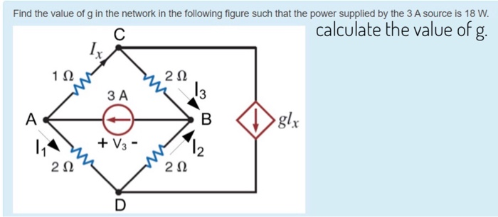 Solved Find the value of g in the network in the following | Chegg.com