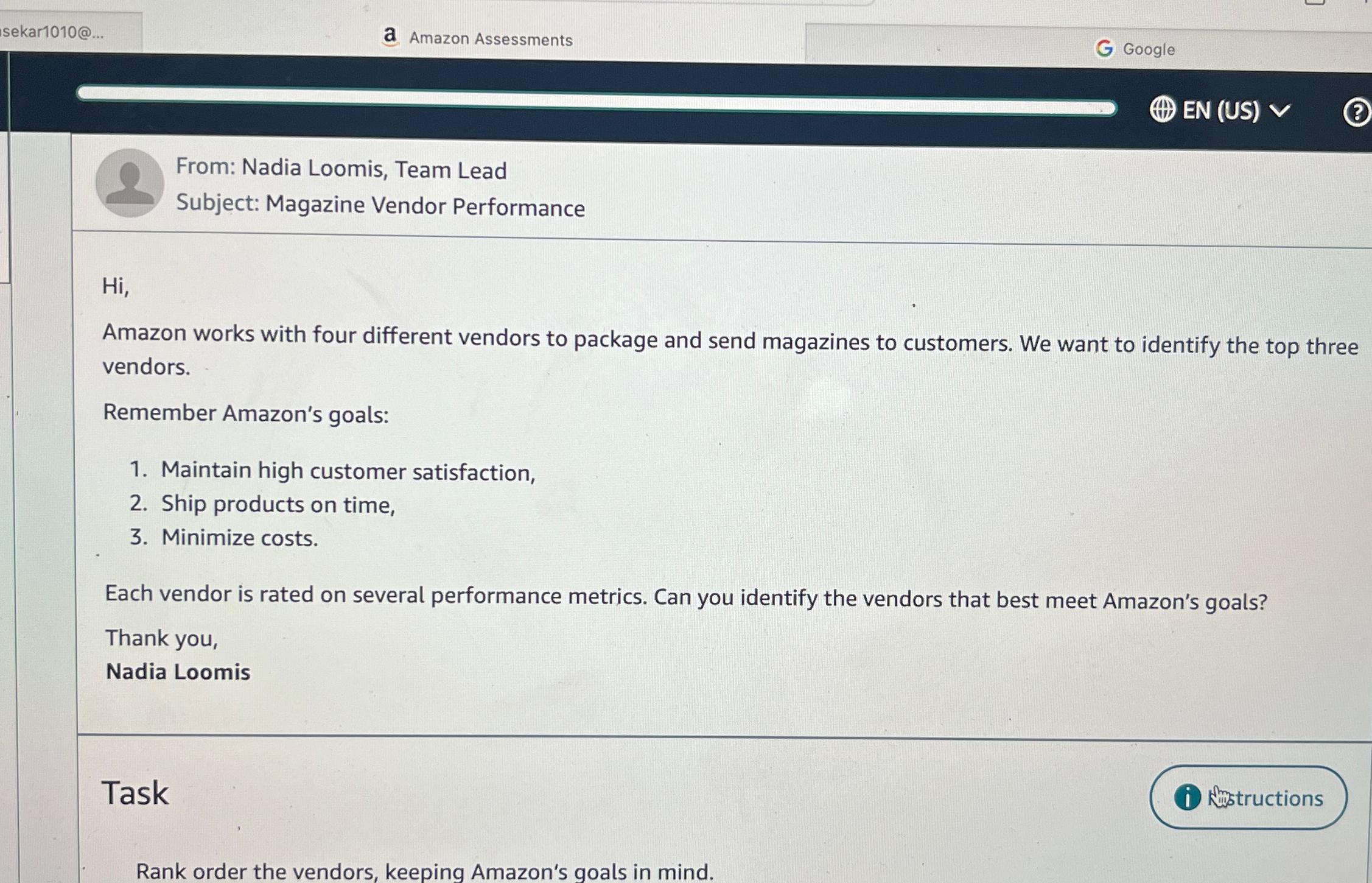 Solved From: Nadia Loomis, Team LeadSubject: Magazine Vendor | Chegg.com