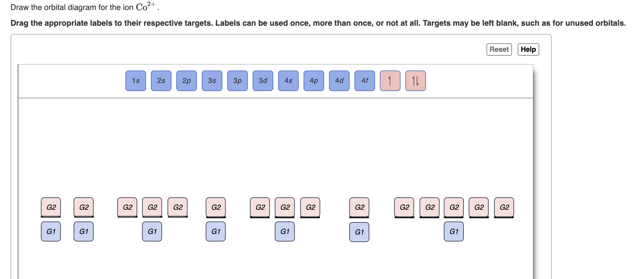 Solved Draw the orbital diagram for the ion Co2+.Drag the | Chegg.com