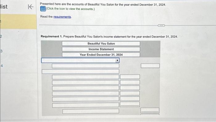 Solved Presented here are the accounts of Beautiful You | Chegg.com