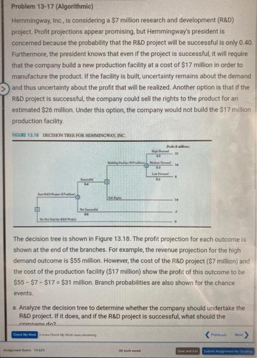 Solved Problem 13-17 (Algorithmic) Hemmingway, Inc., is | Chegg.com