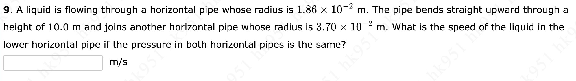 Solved A liquid is flowing through a horizontal pipe whose | Chegg.com