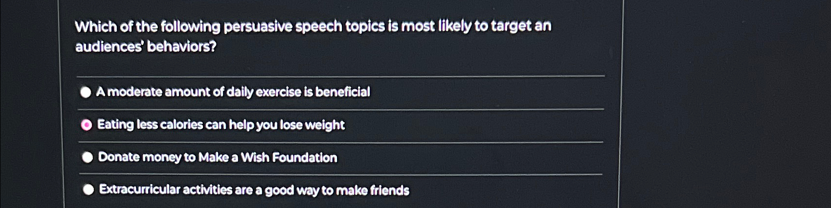 Solved Which of the following persuasive speech topics is | Chegg.com