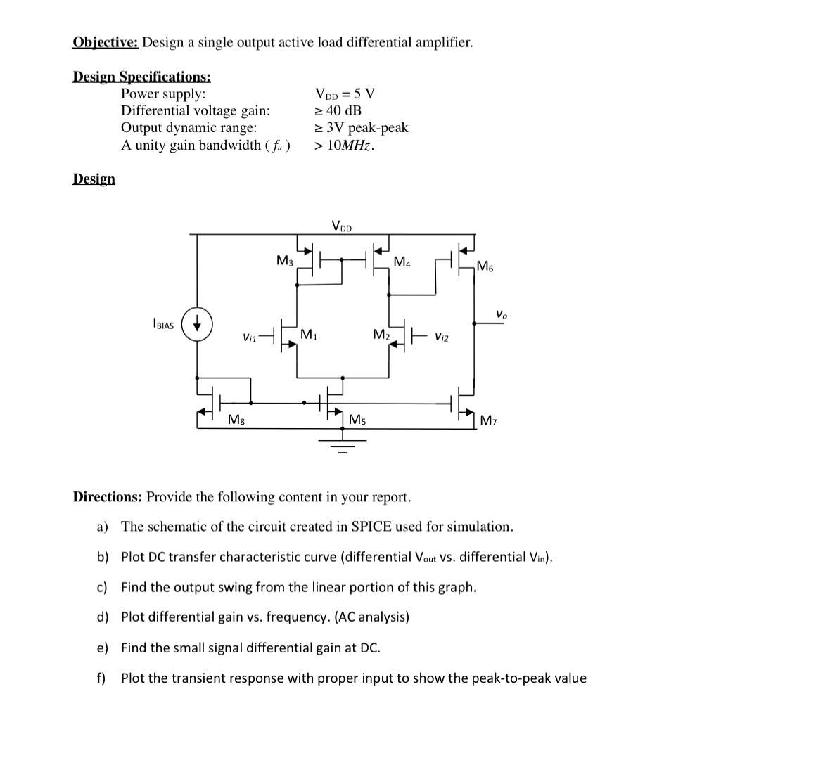 Solved Objective: Design a single output active load | Chegg.com