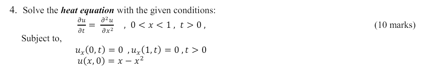 Solved Solve the heat equation with the given | Chegg.com