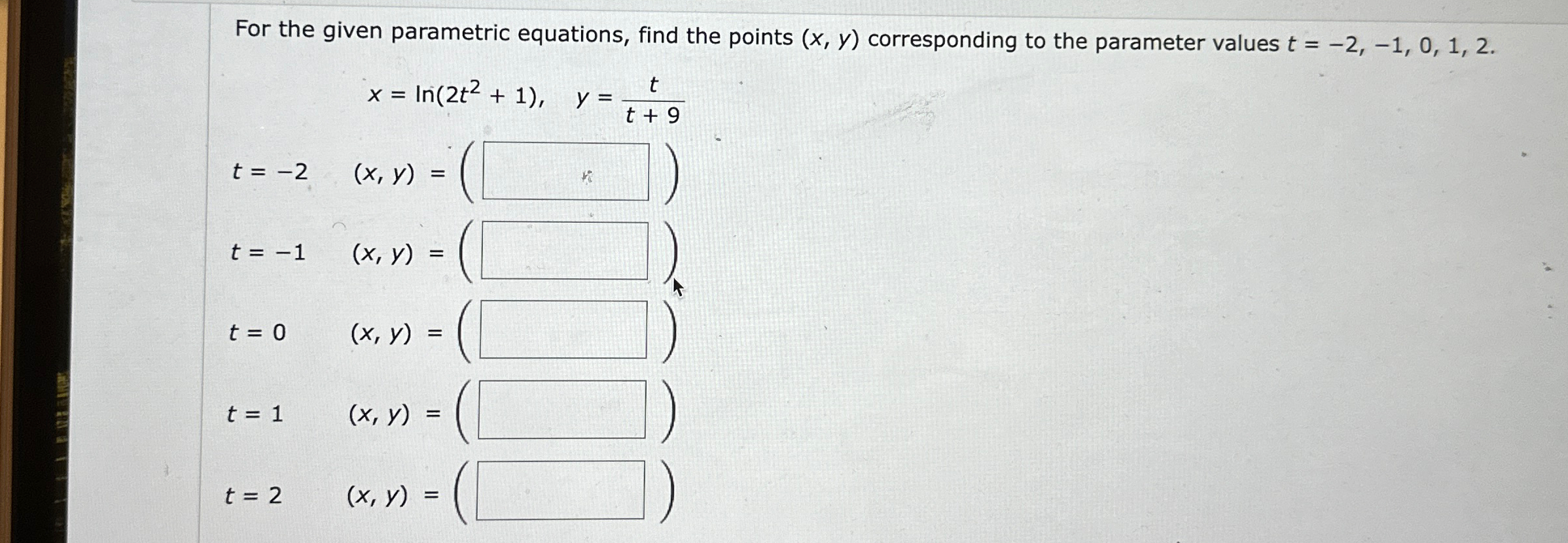 Solved For the given parametric equations, find the points | Chegg.com