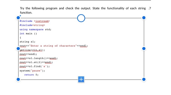 Solved 7 Try the following program and check the output. | Chegg.com
