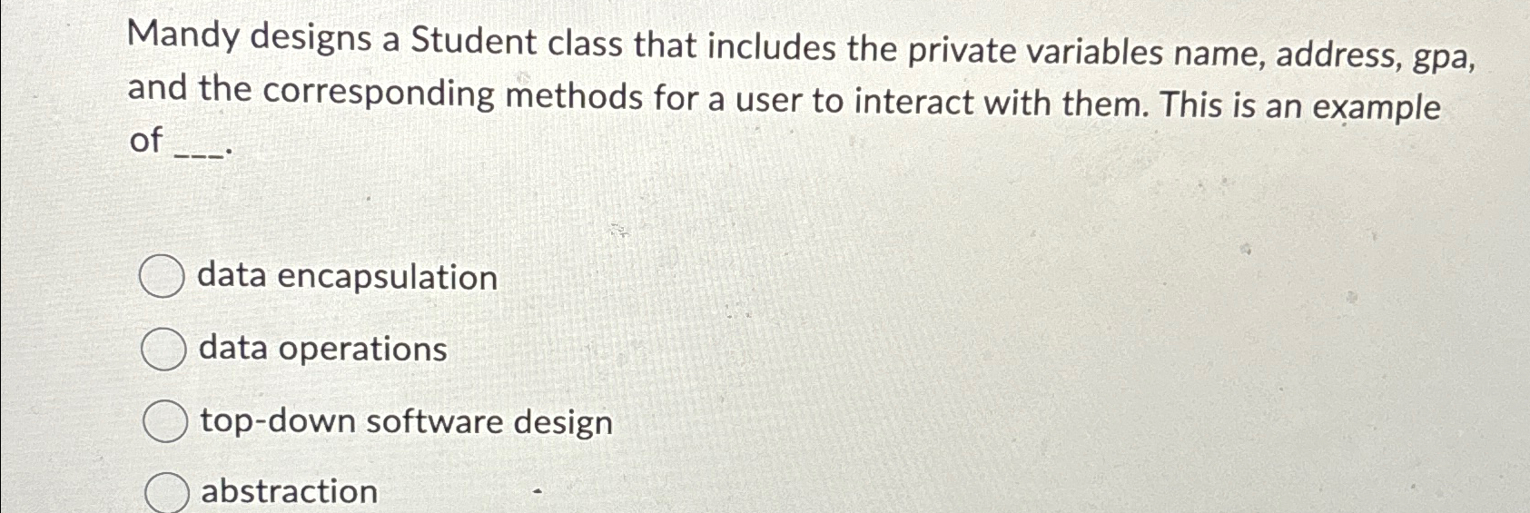 Solved Mandy designs a Student class that includes the | Chegg.com