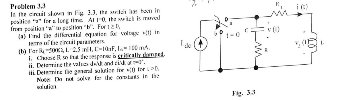 Solved Problem 3.3In the circuit shown in Fig. 3.3, ﻿the | Chegg.com