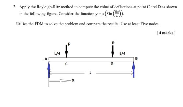 Solved 2. Apply the Rayleigh-Ritz method to compute the | Chegg.com