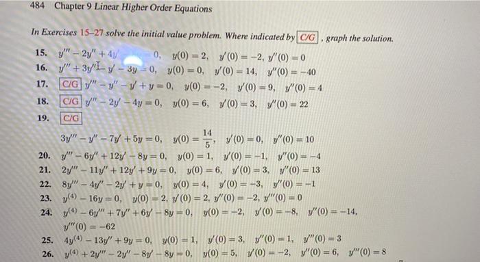 Solved 484 Chapter 9 Linear Higher Order Equations In | Chegg.com