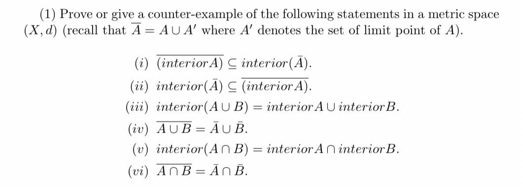 Solved (1) ﻿Prove or give a counter-example of the following | Chegg.com