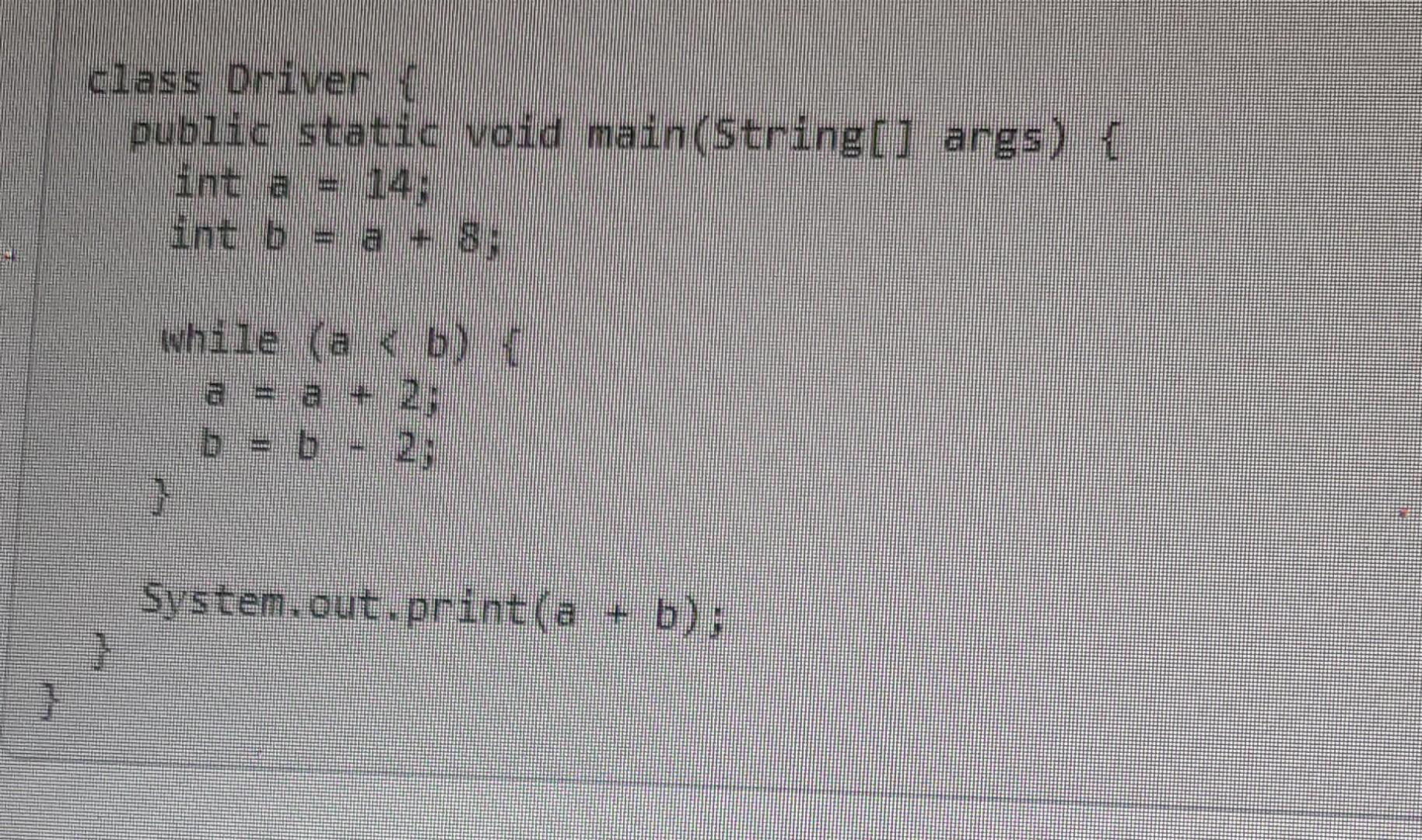 Solved MIN } class Driver { public static void main(String[] | Chegg.com