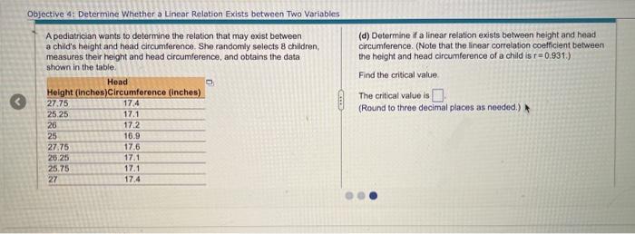 Solved A pediatrician wants to determine the relation that | Chegg.com