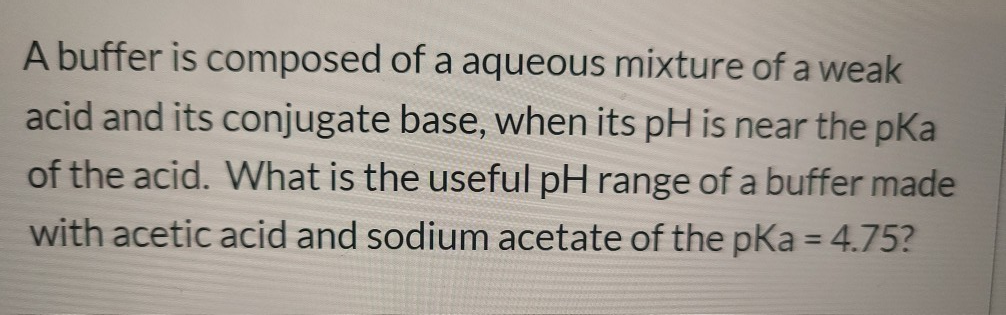 Solved A buffer is composed of a aqueous mixture of a weak | Chegg.com
