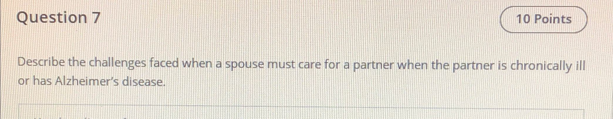 Solved Question 7Describe the challenges faced when a spouse | Chegg.com