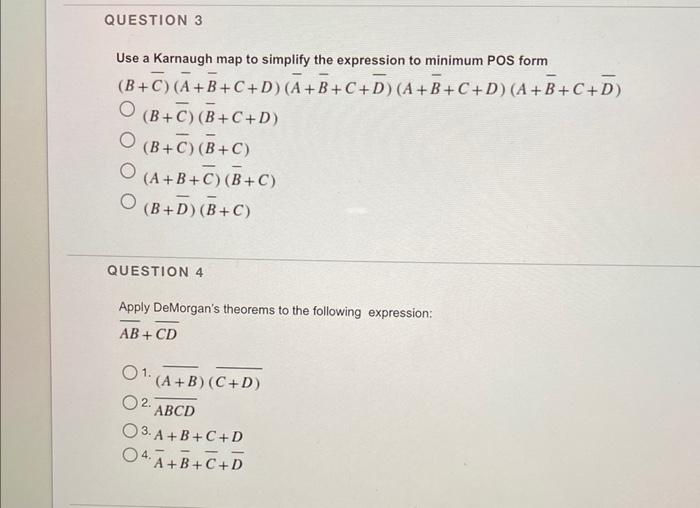 Solved Use a Karnaugh map to simplify the expression to | Chegg.com