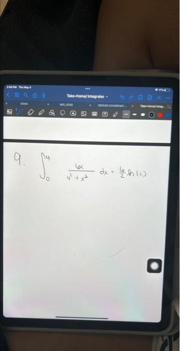 Solved 42+x26xdx=26ln(2) | Chegg.com