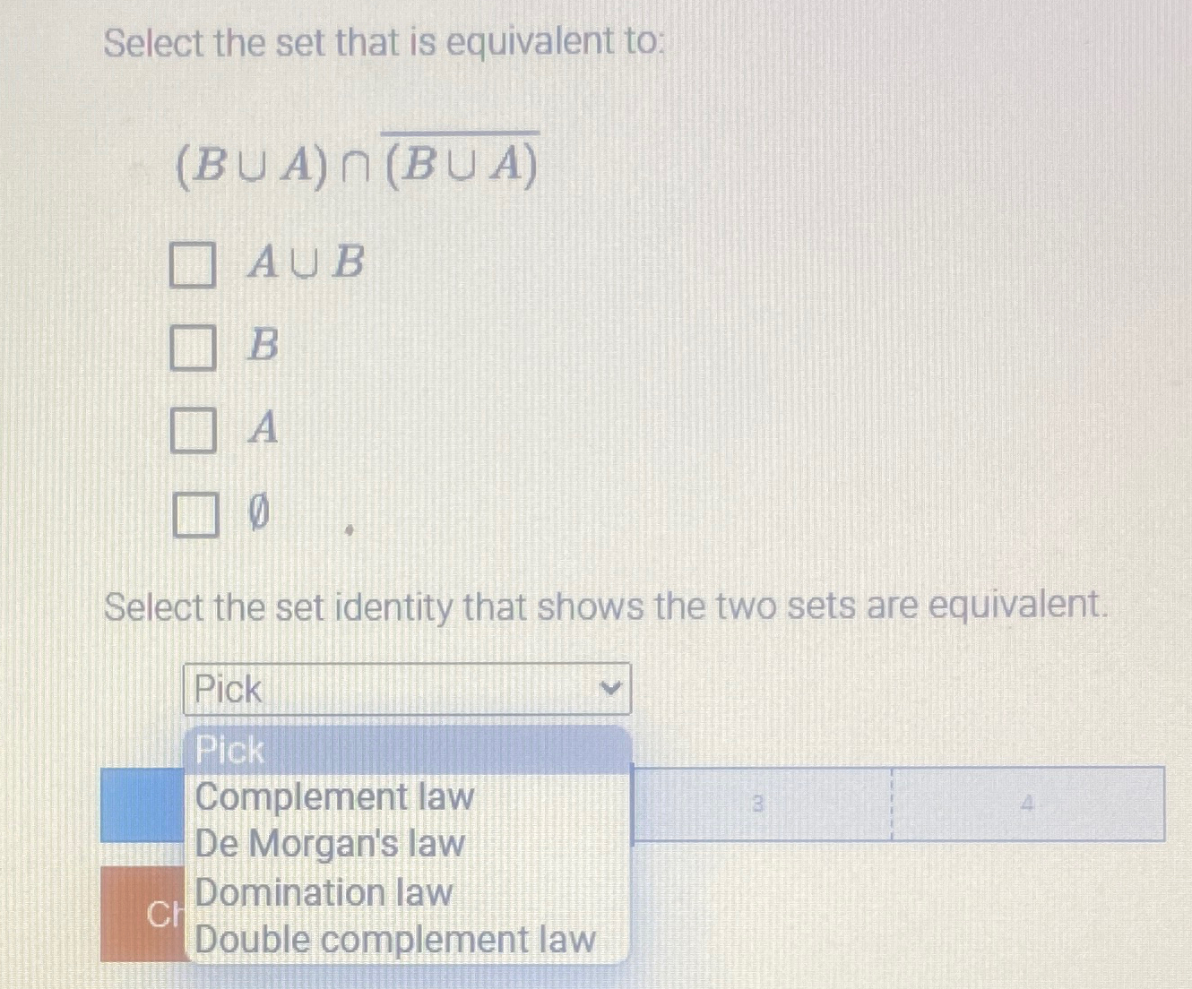 Solved Select the set that is equivalent | Chegg.com