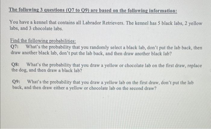 Solved The following 3 questions (Q7 to Q9) are based on the | Chegg.com