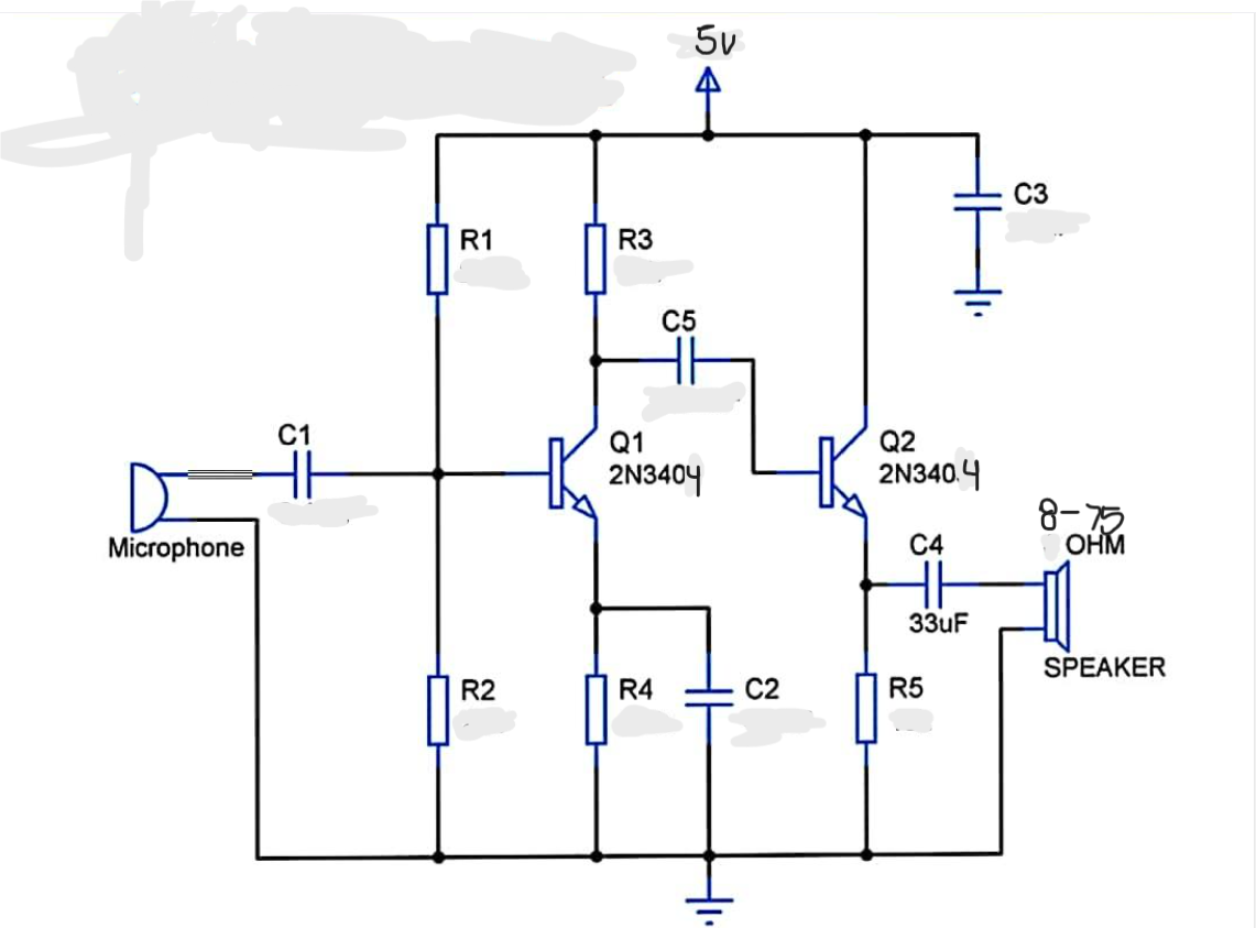Objective 1. ﻿Design a two-stage transistor amplifier | Chegg.com