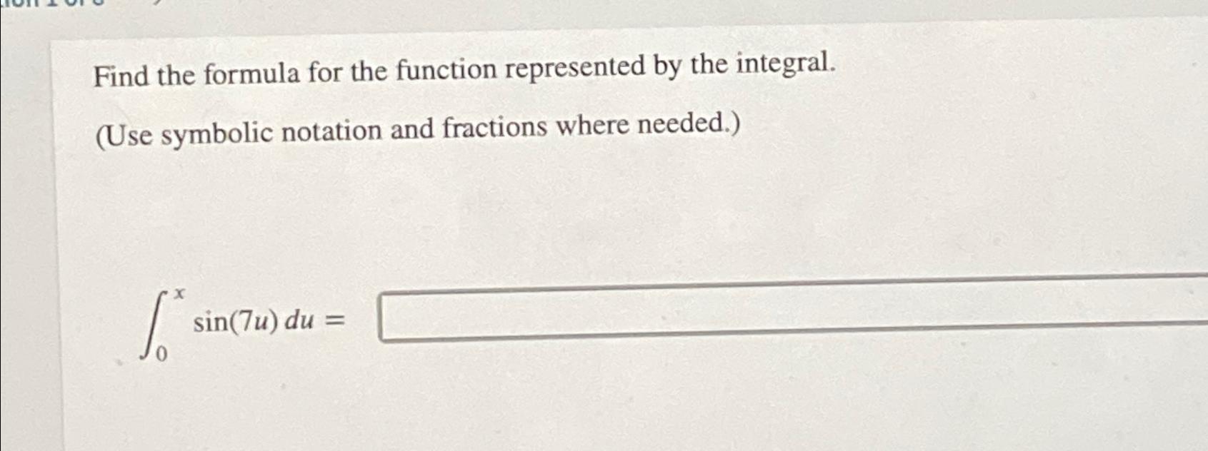 Solved Find the formula for the function represented by the | Chegg.com
