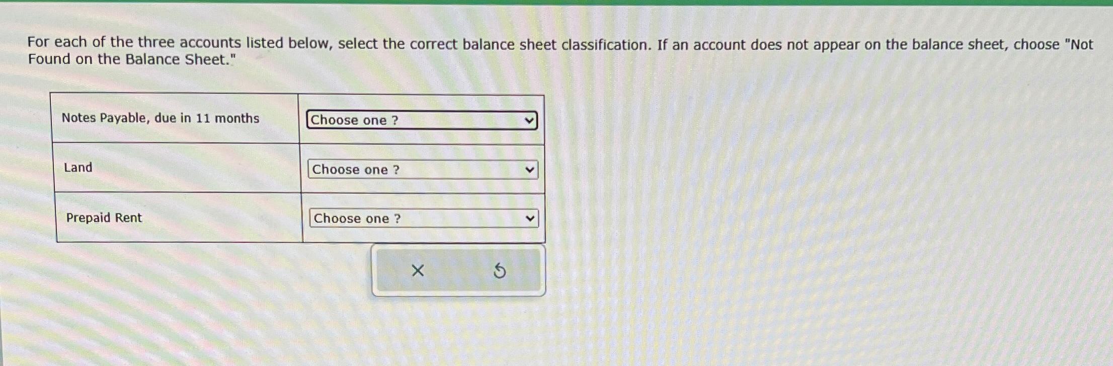 Solved For each of the three accounts listed below, select | Chegg.com
