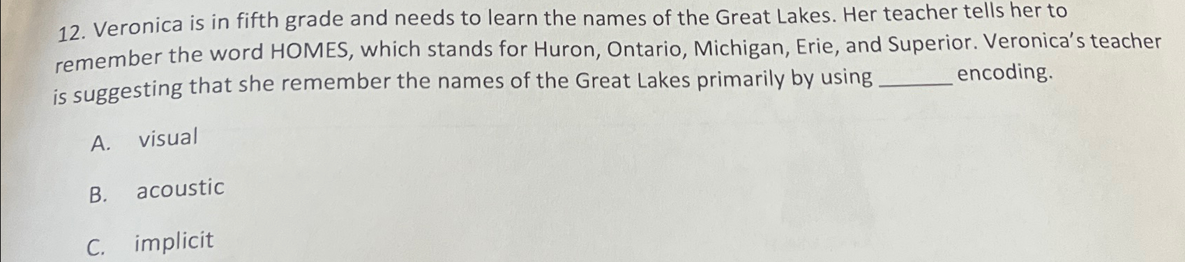 Solved Veronica is in fifth grade and needs to learn the | Chegg.com