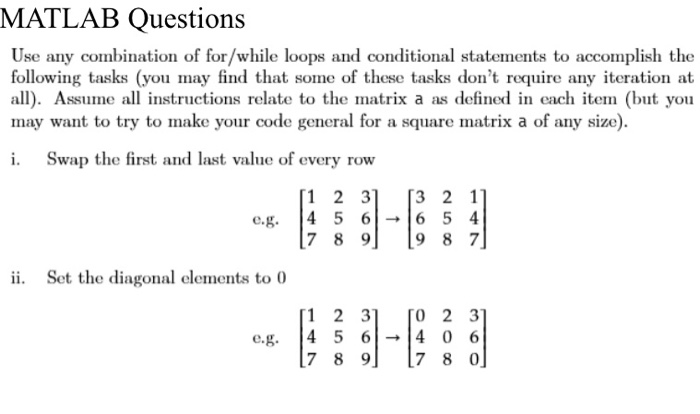 Solved Matlab Questions Use Any Combination Of Forwhile 8637